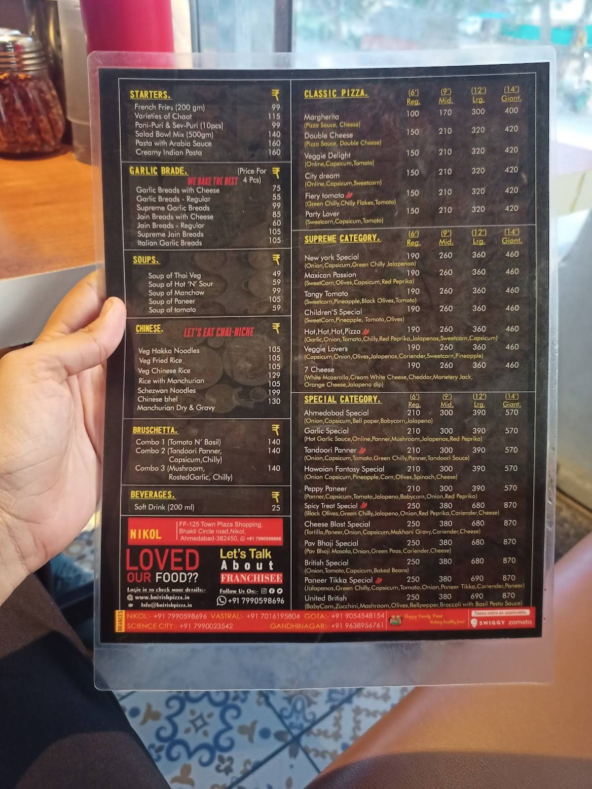 Menu at British Pizza Patan, Patan