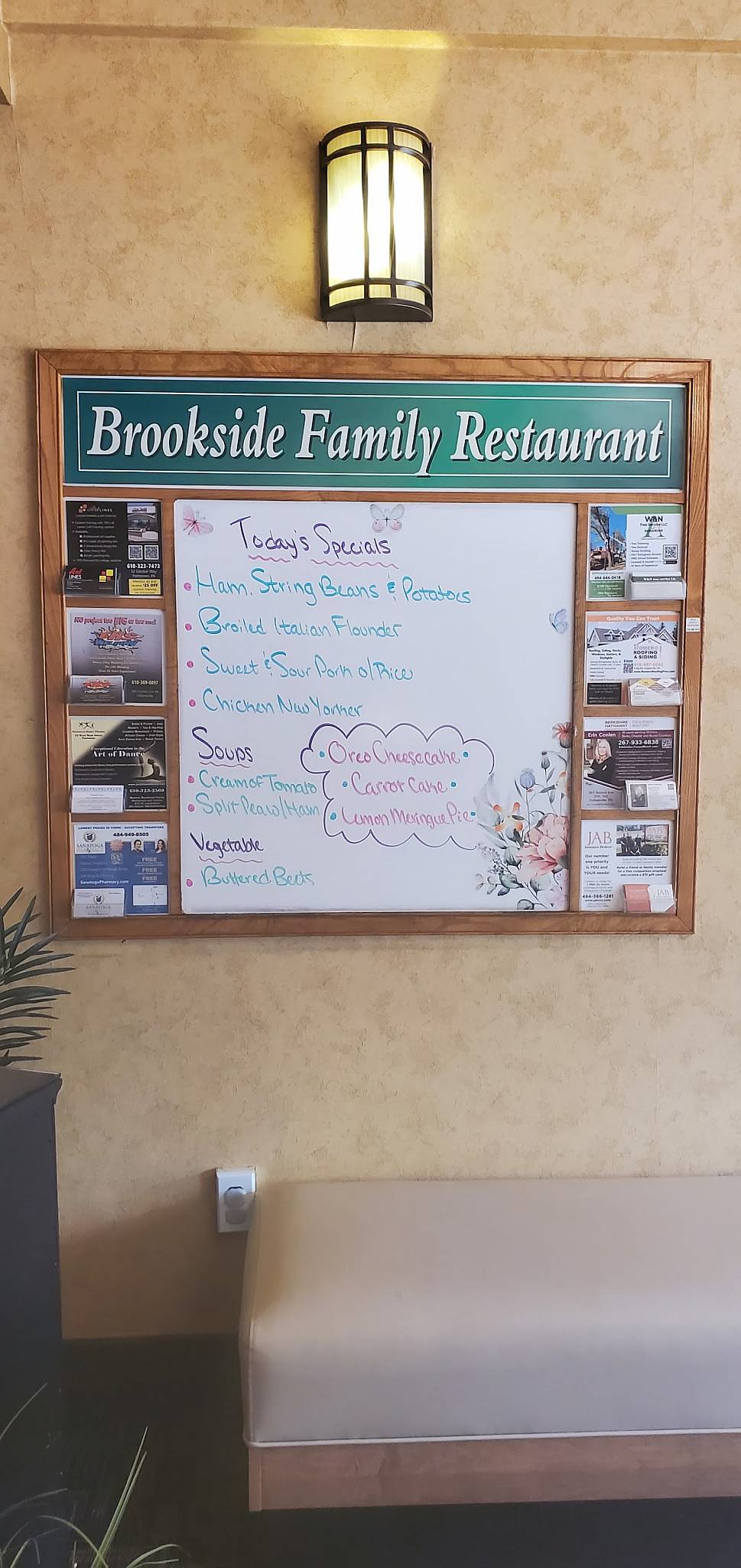 Menu at Brookside Family Restaurant, Pottstown
