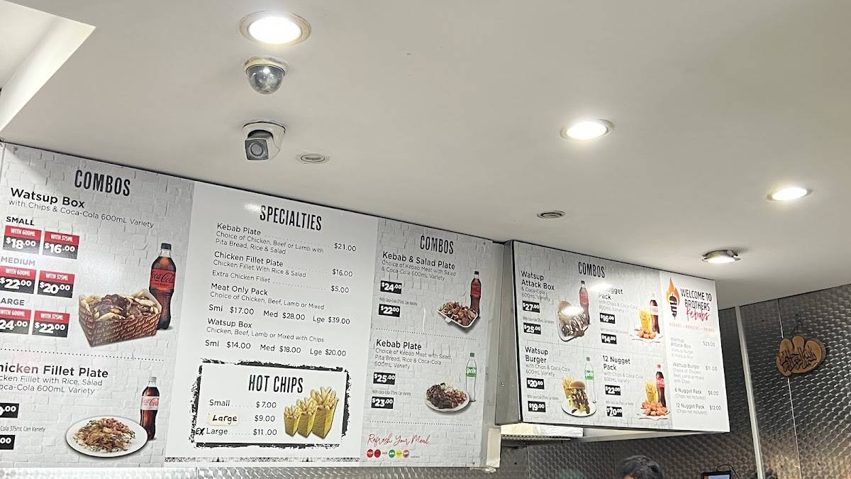 Menu at Brothers Kebabs fast food, Banksia