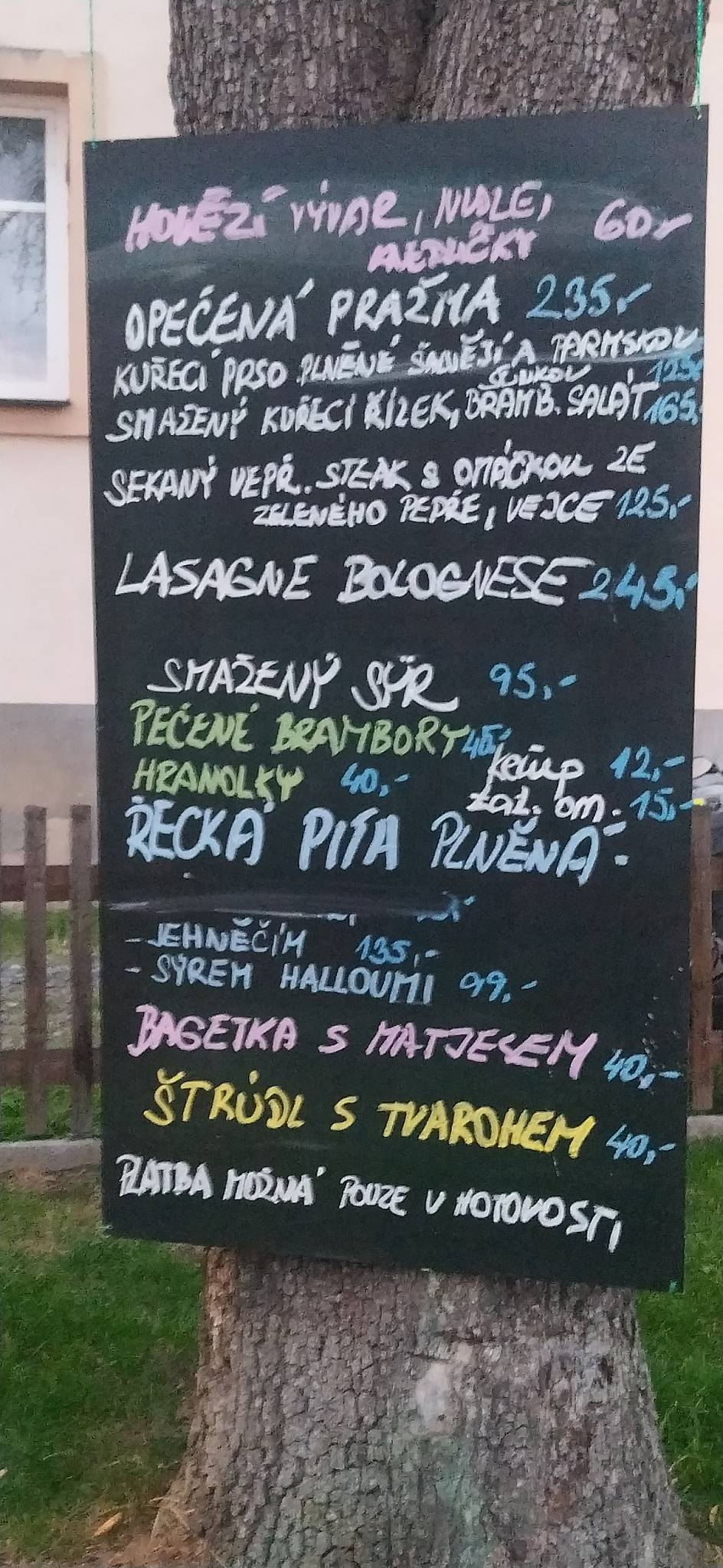 Menu at Bufet Kozinec restaurant, Děčín