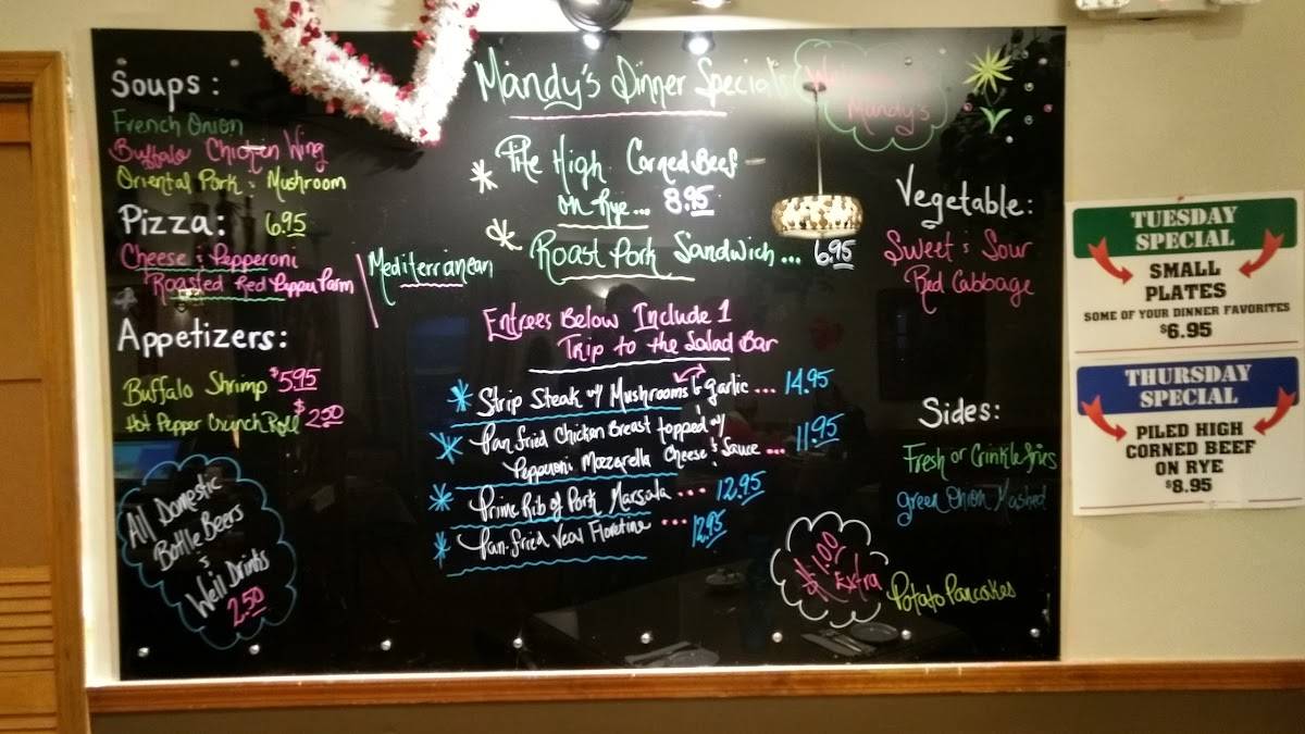 Menu at Mandy's Cafe, Buffalo