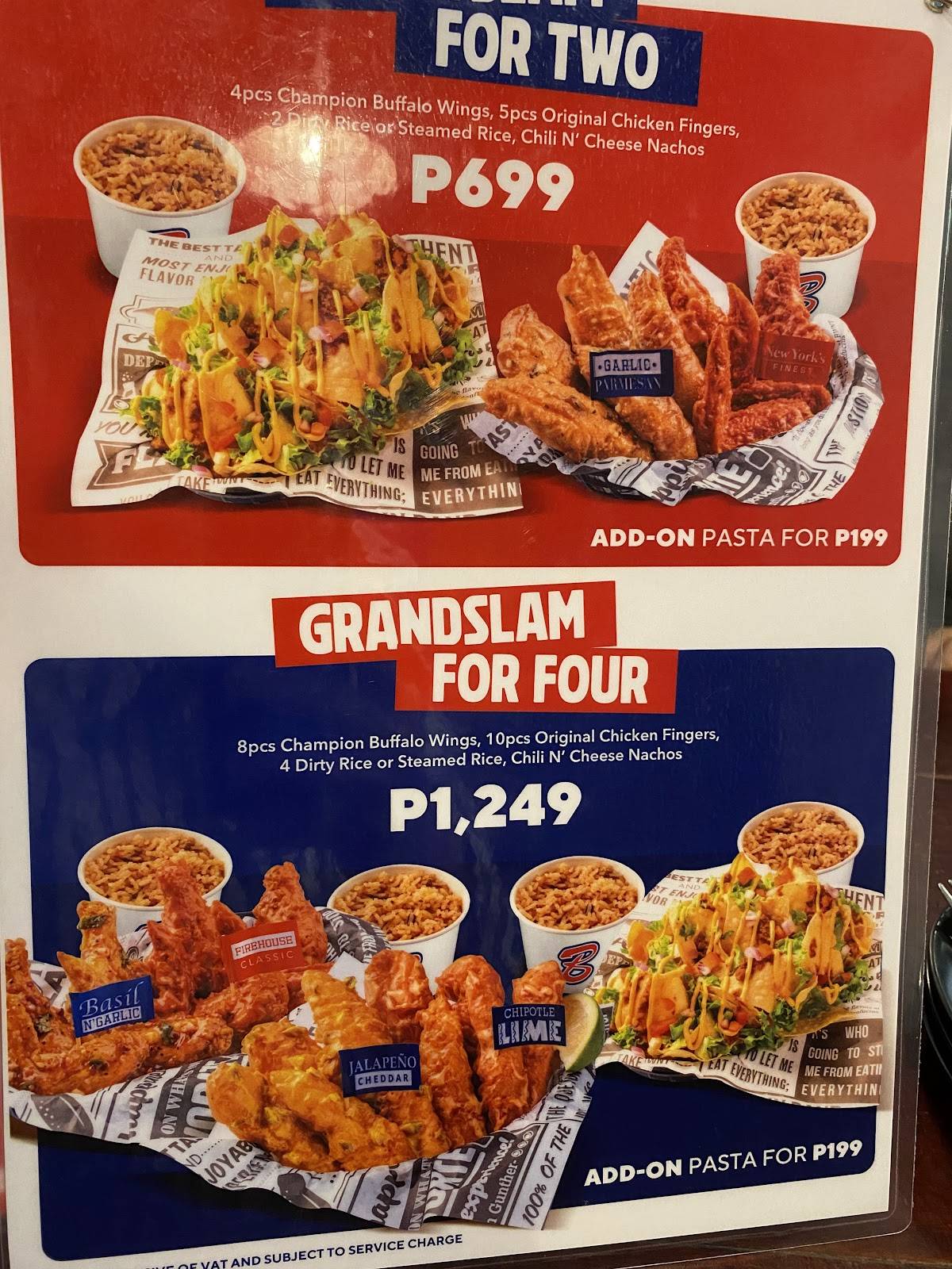 Menu at Buffalo's Wings N' Things restaurant, Makati, H267+QF9 Assembly ...