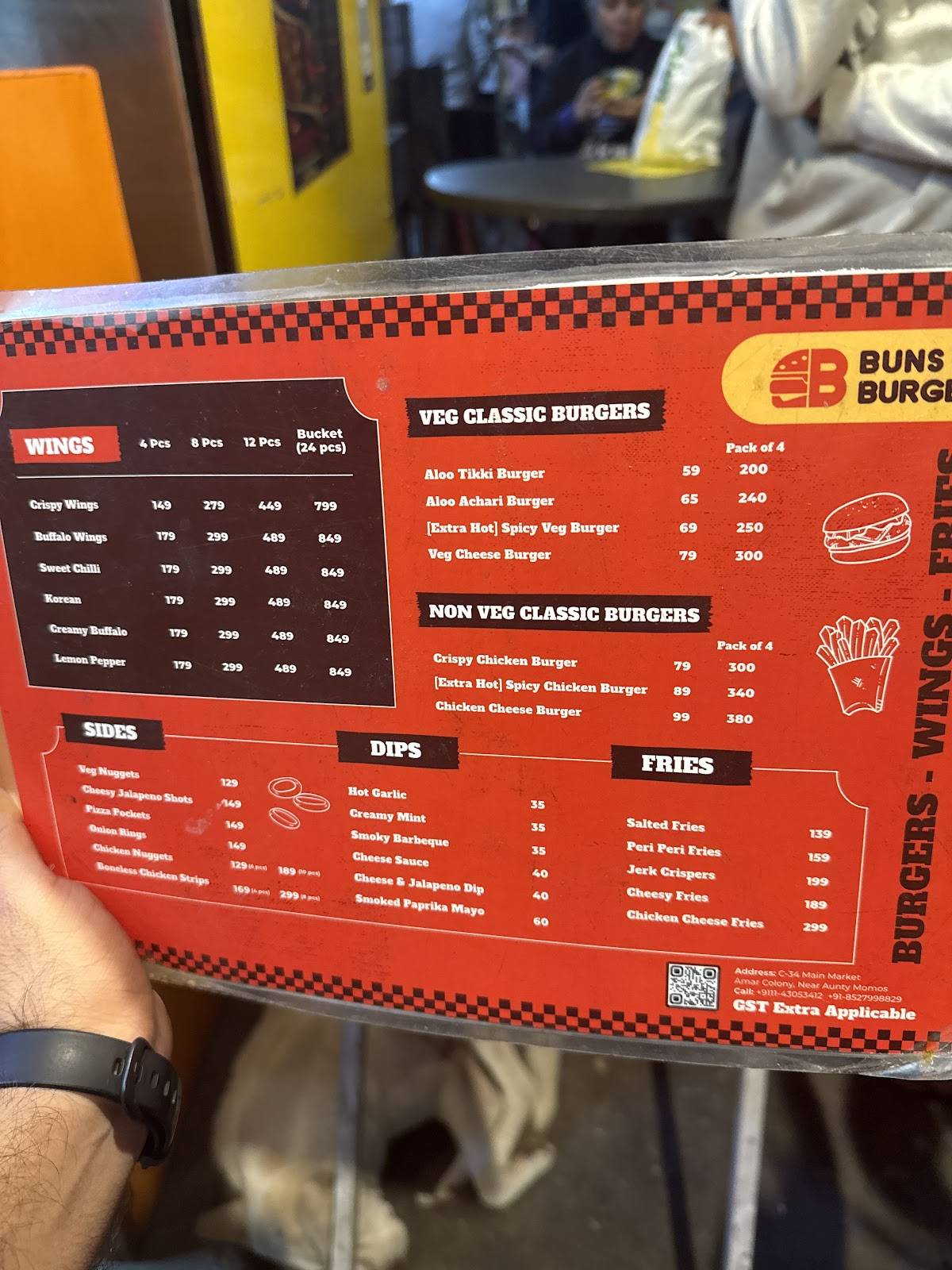 Menu at Buns To Burgers, New Delhi