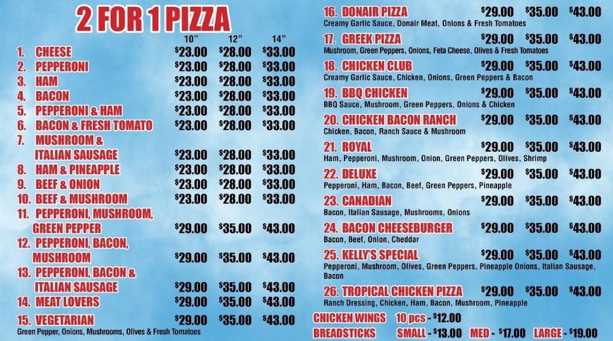 Menu at Burger Baron, Rocky Mountain House, 45 St