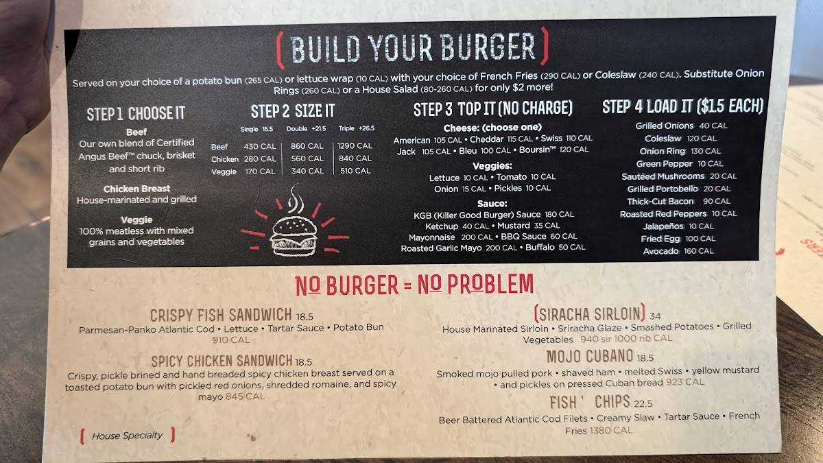 Menu at Burger Theory restaurant, Oakville