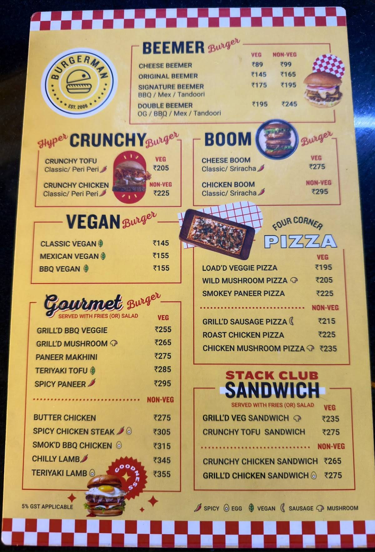 Menu at BurgerMan Kammanahalli, Bengaluru