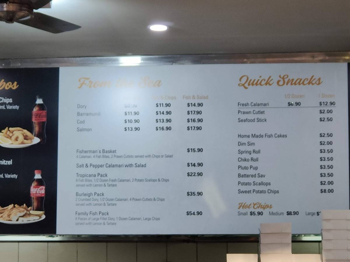 Menu at Burleigh Tropicana Cafe, Burleigh Heads, Gold Coast Hwy