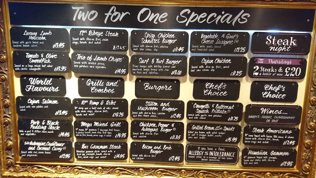 Menu at Burnt Stump pub & bar, Nottingham