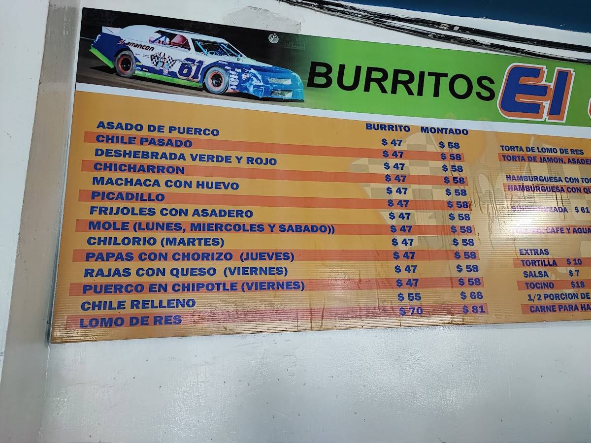 Carta del restaurante Burritos El Arrancón, Chihuahua, Blvrd Gustavo ...