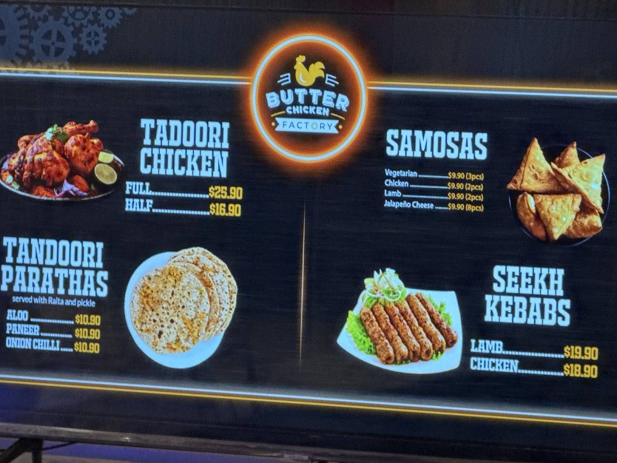 Menu at Butter Chicken Factory restaurant, Auckland