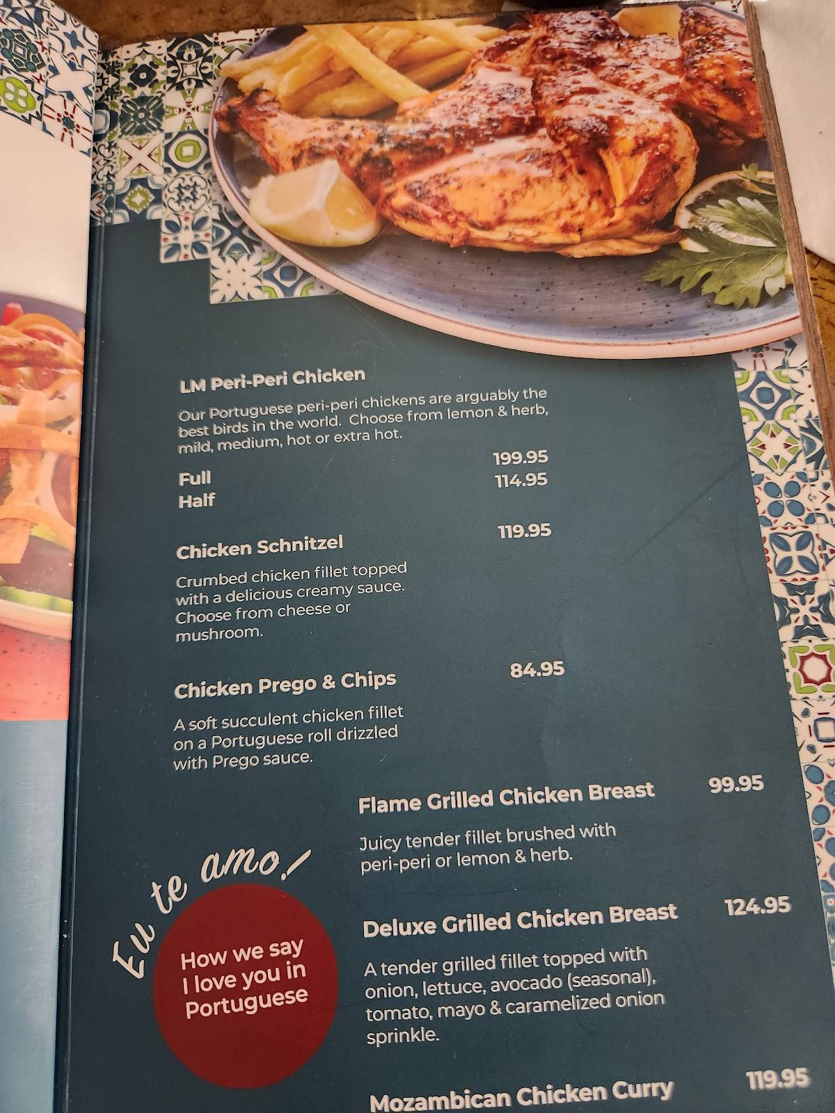 Menu at CALISTOS SANDTON CITY restaurant, Sandton