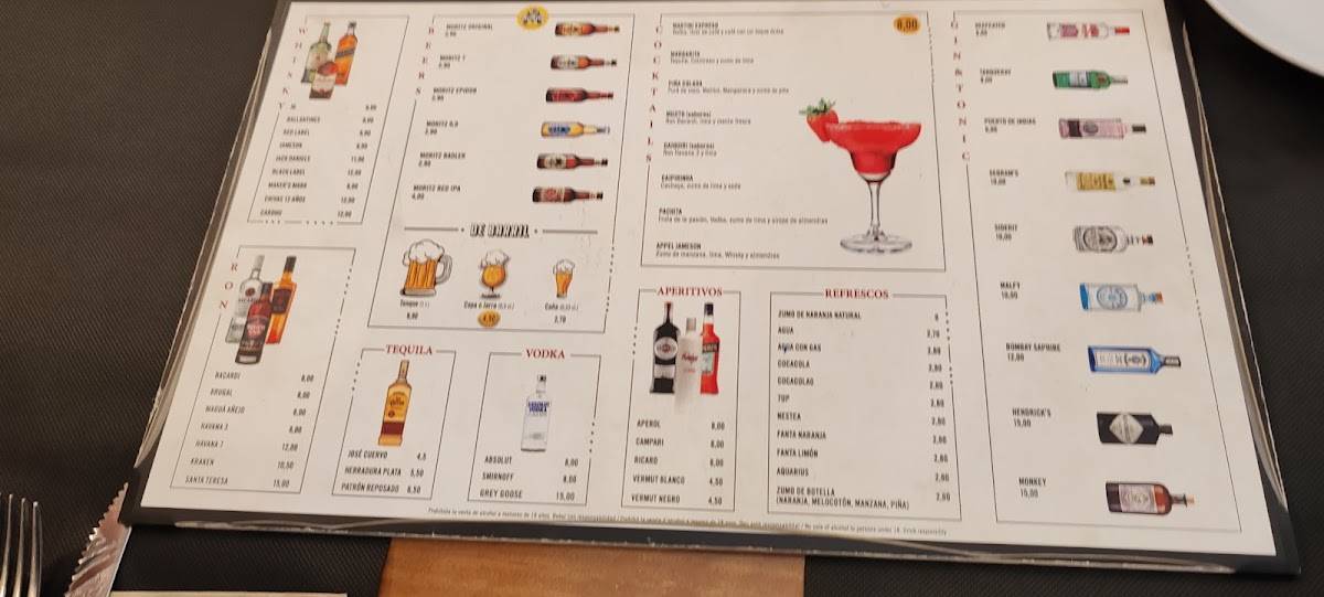 Carta del restaurante CAN NICO, Barcelona