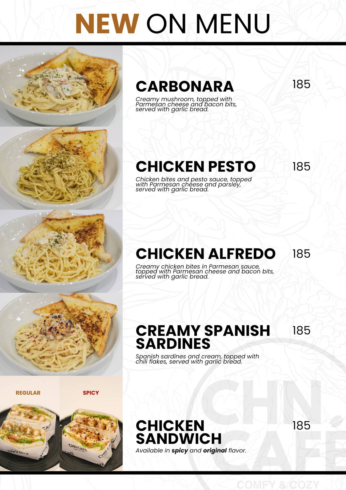 Menu at CHN CAFÉ DINALUPIHAN BATAAN, Dinalupihan