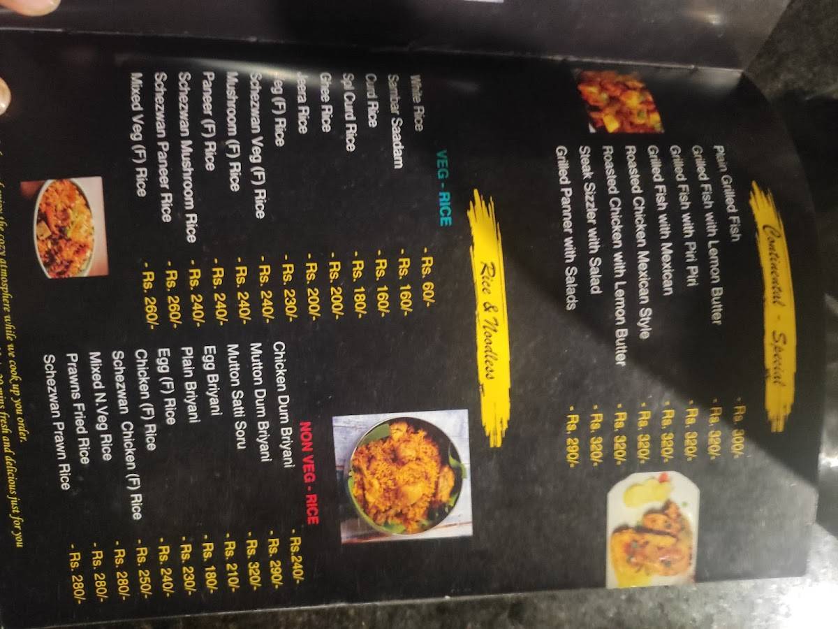 Menu at CAFE JUNCTION, Pollachi