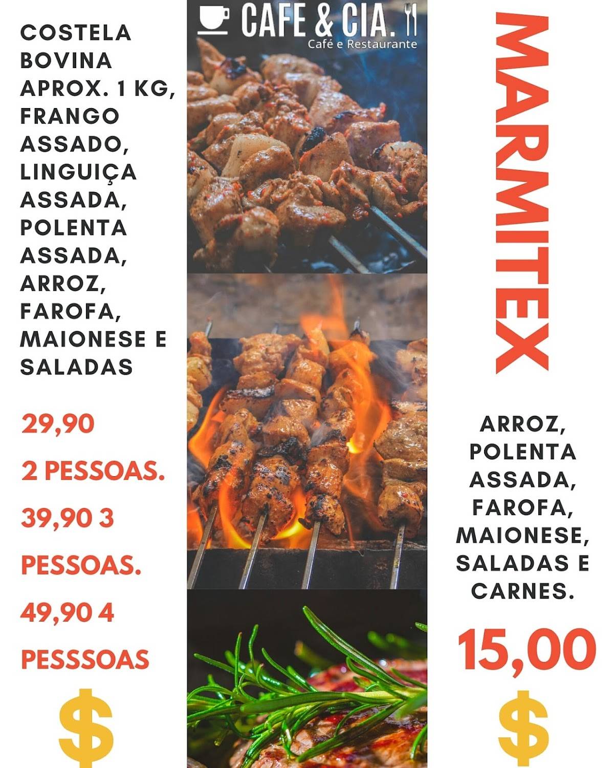 Menu em Café & Cia, Araranguá