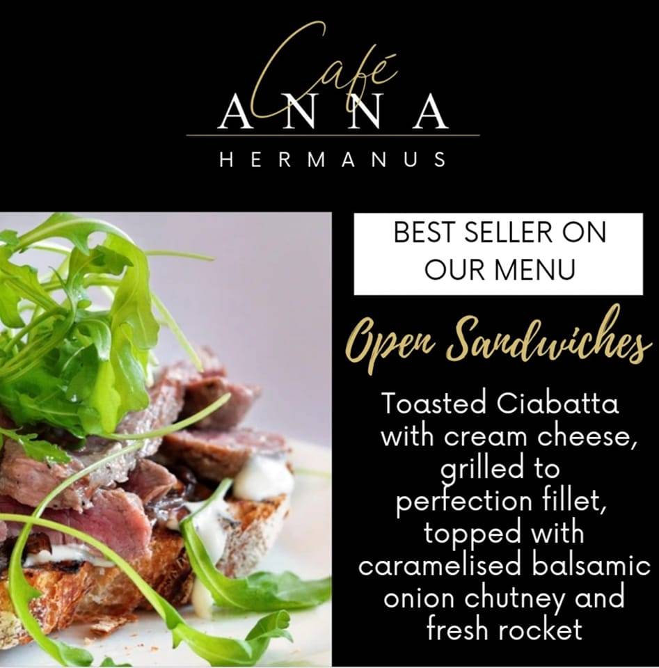 Menu au Café Anna, Hermanus