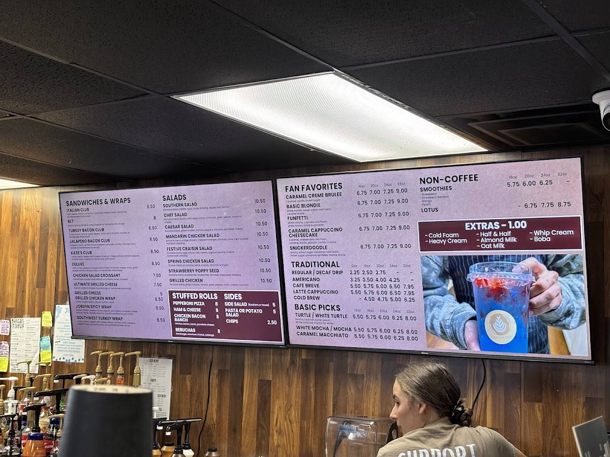 Menu at Cafe Au Latte, Mayfield, Paris Rd