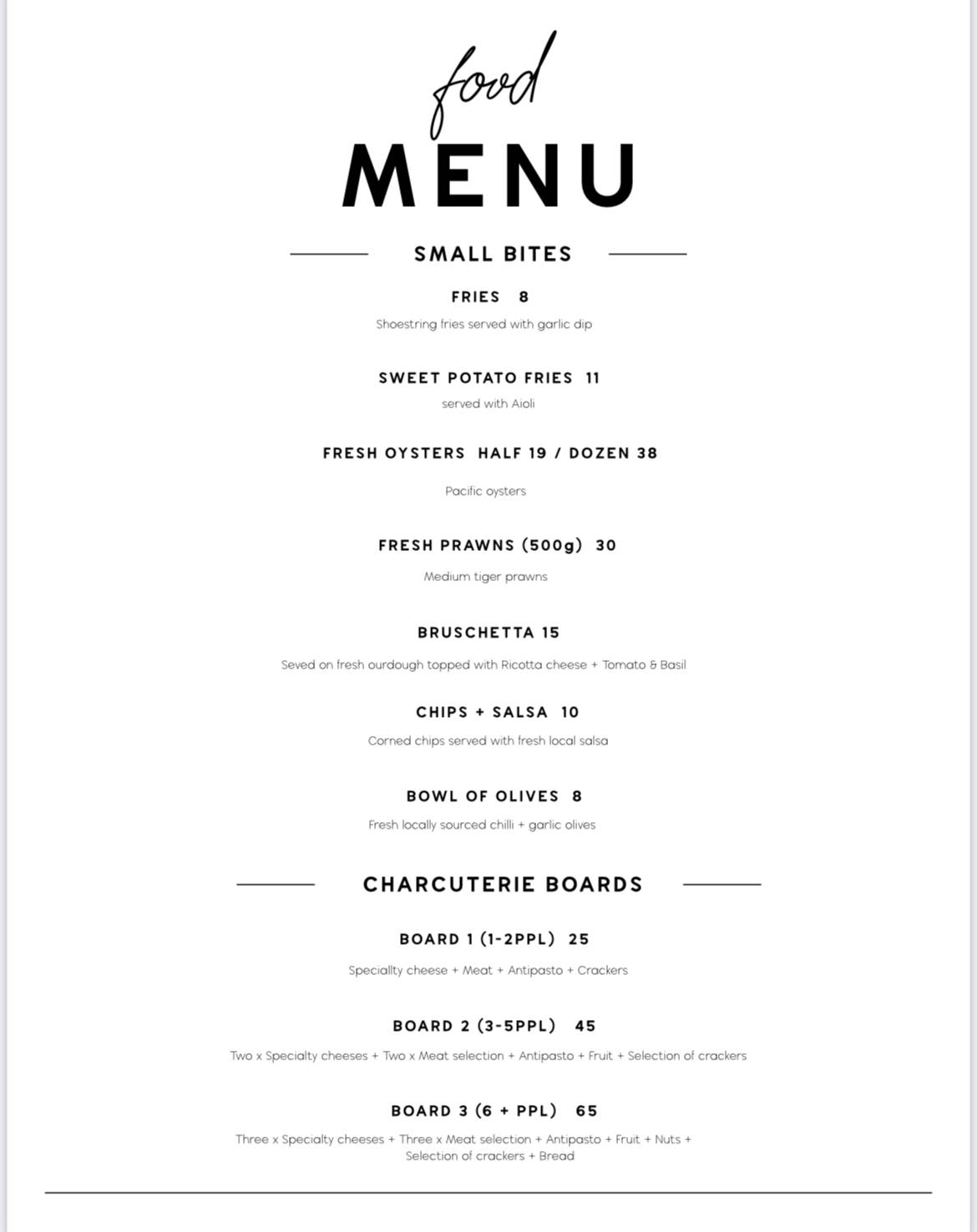 Menu at Green Poppy cafe, Shellharbour