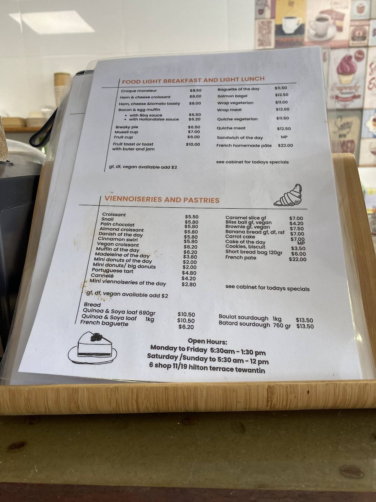 Menu at Bean Theory cafe, Tewantin