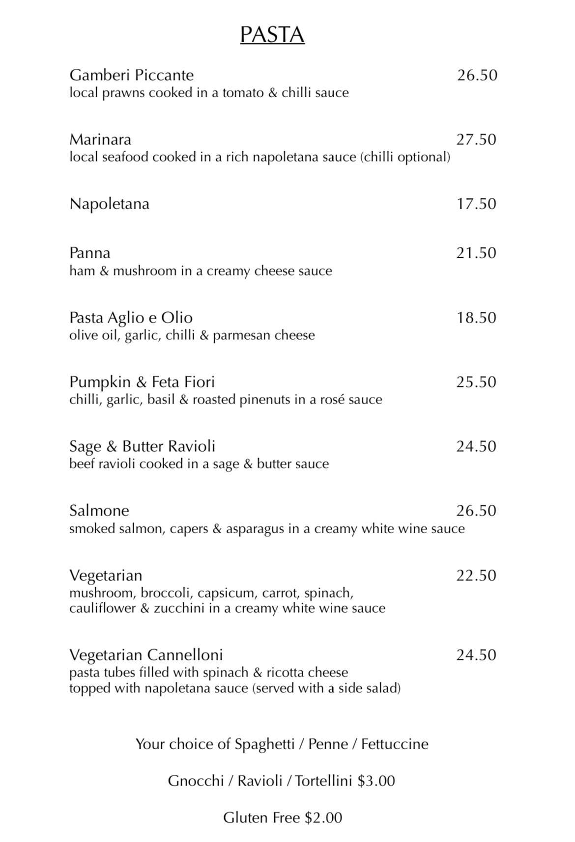 Menu at Cafe Bella Rosa, Carlisle