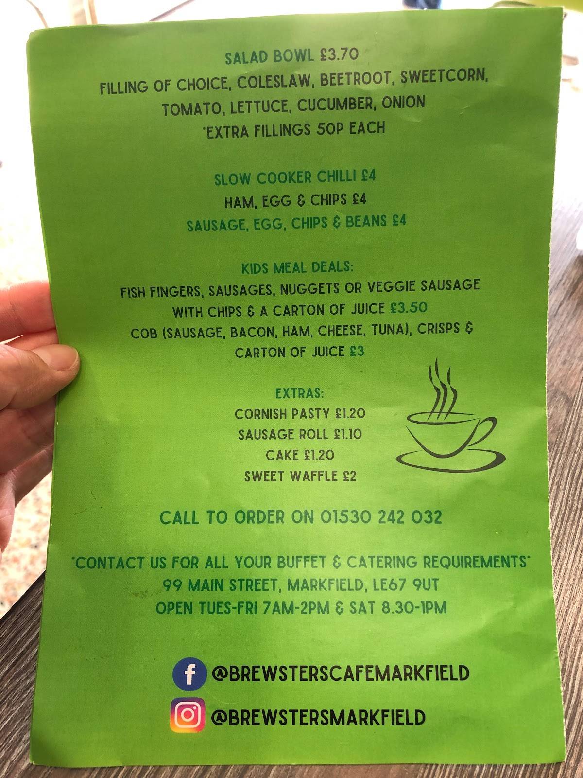 Menu at Brewsters Café & Cob Shop cafe, Markfield