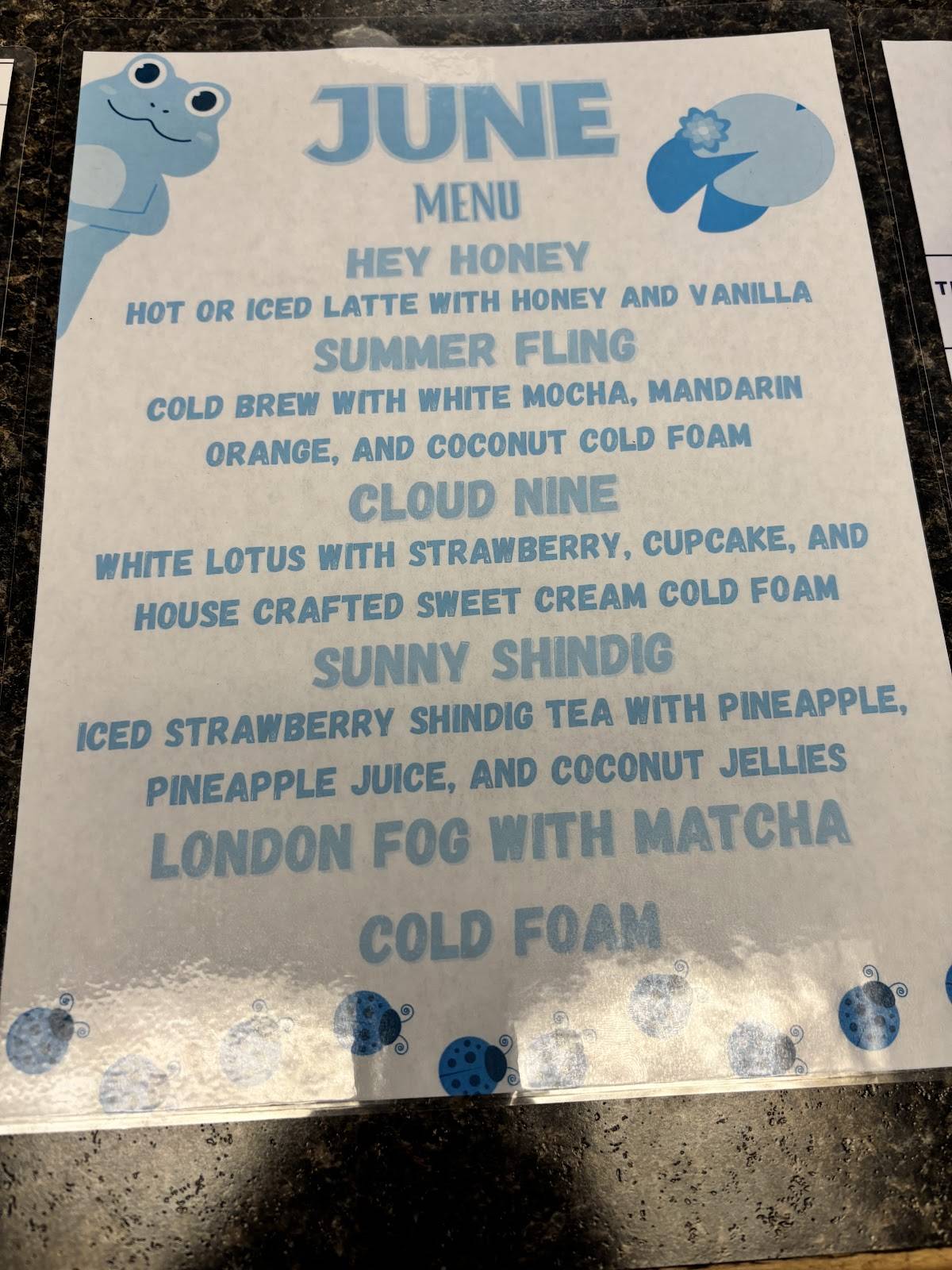 Menu at Cafe Au Latte, Mayfield, Paris Rd