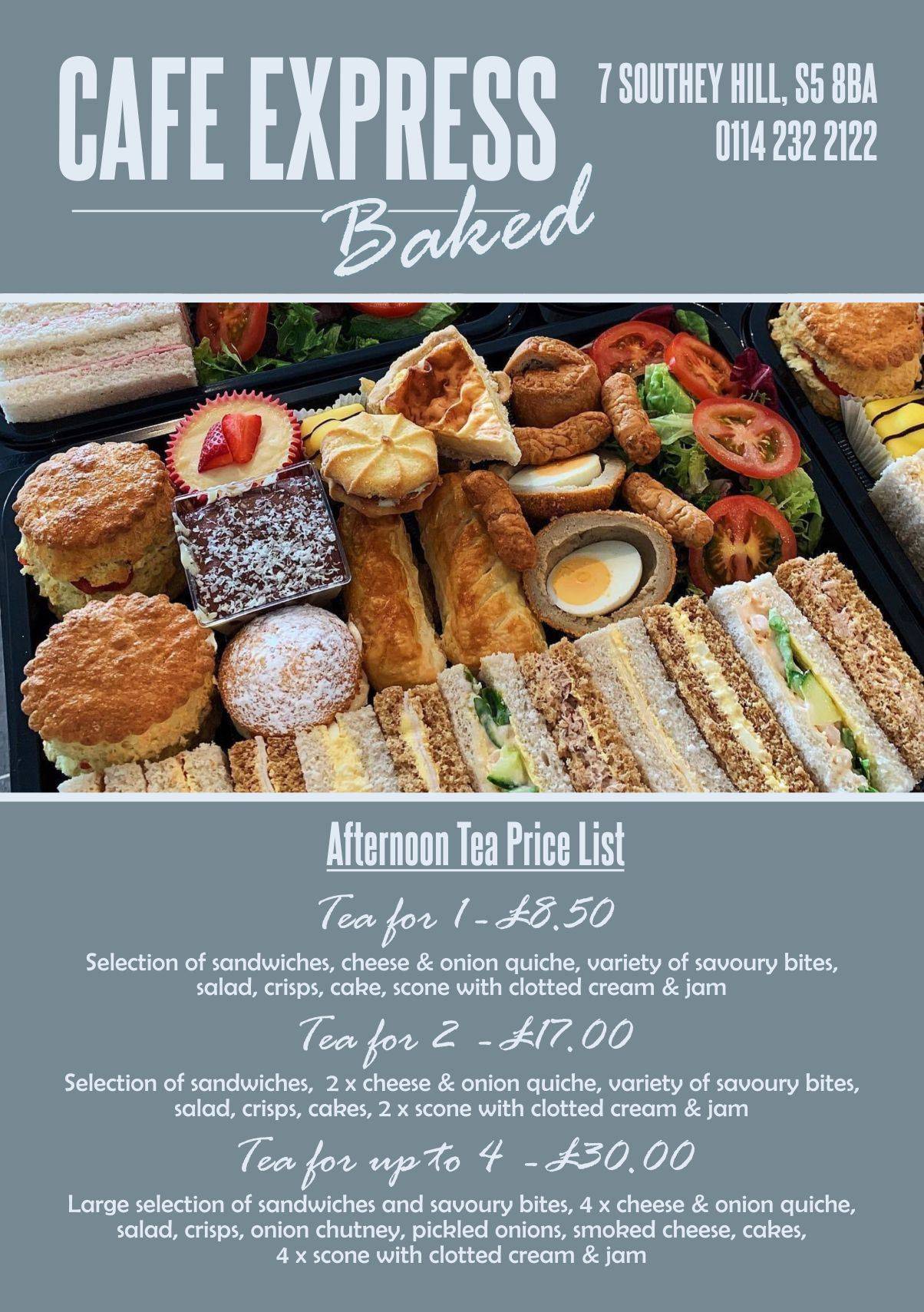 Menu at Cafe Express, Sheffield, 7 Southey Hill