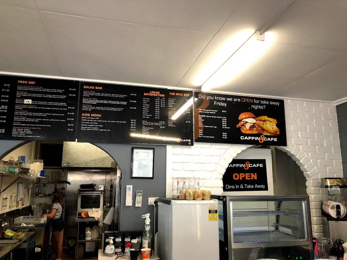 Menu at Caffin8 Cafe, Gordonvale