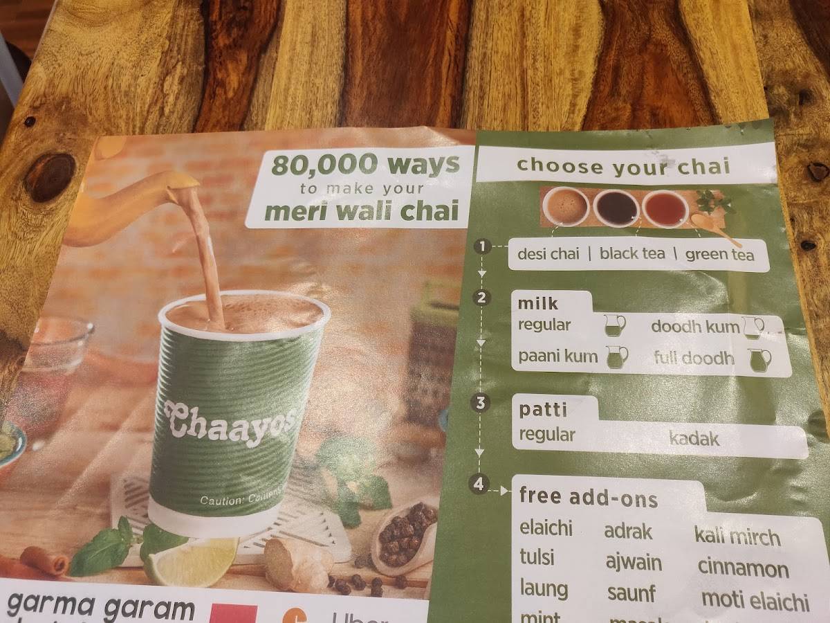 Menu at Chaayos Cafe at Vegacity Mall, Bengaluru, Vega City Mall