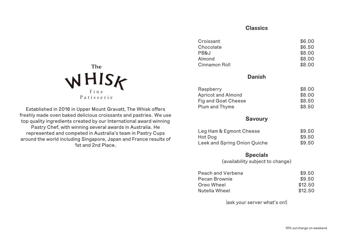 Menu at Coffee Anthology cafe, Brisbane City, 155 Charlotte St