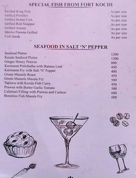 Menu at Coffee Tree, Ernakulam, Centre Square