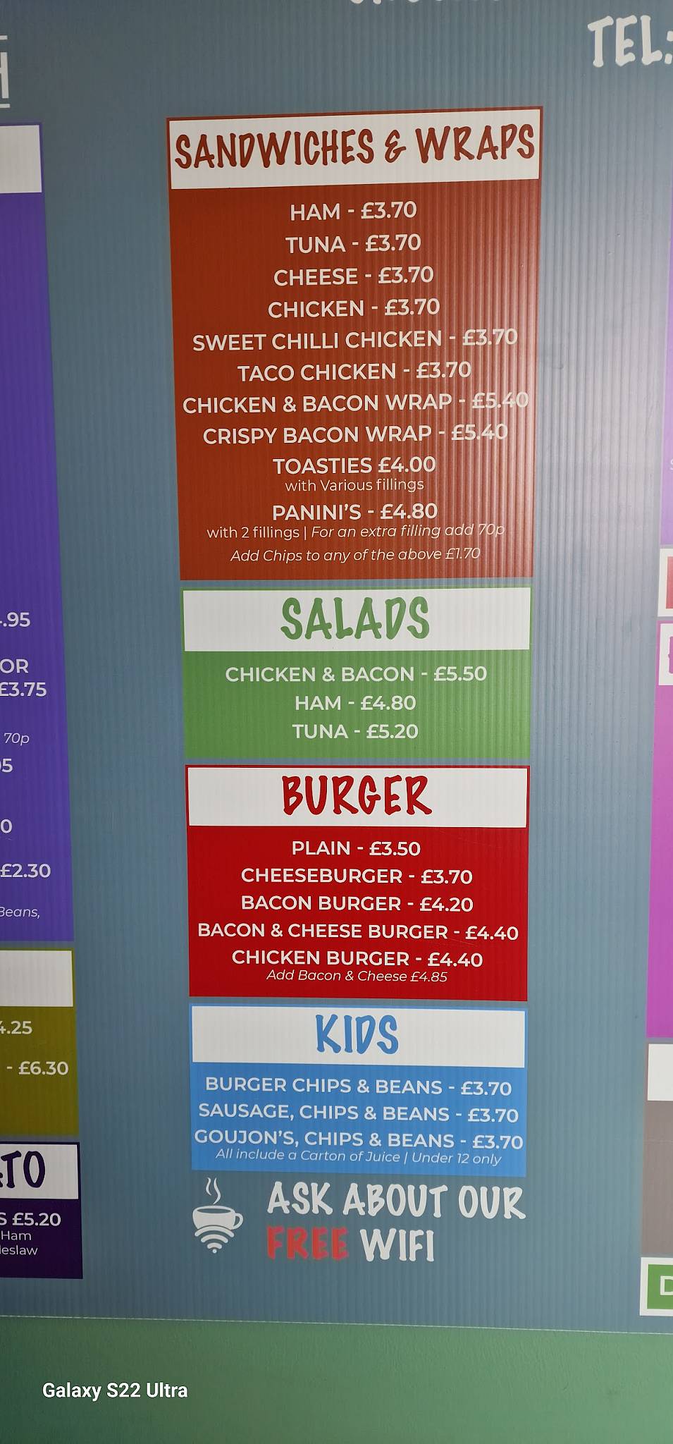 Menu at Cafe Cosh, Glengormley