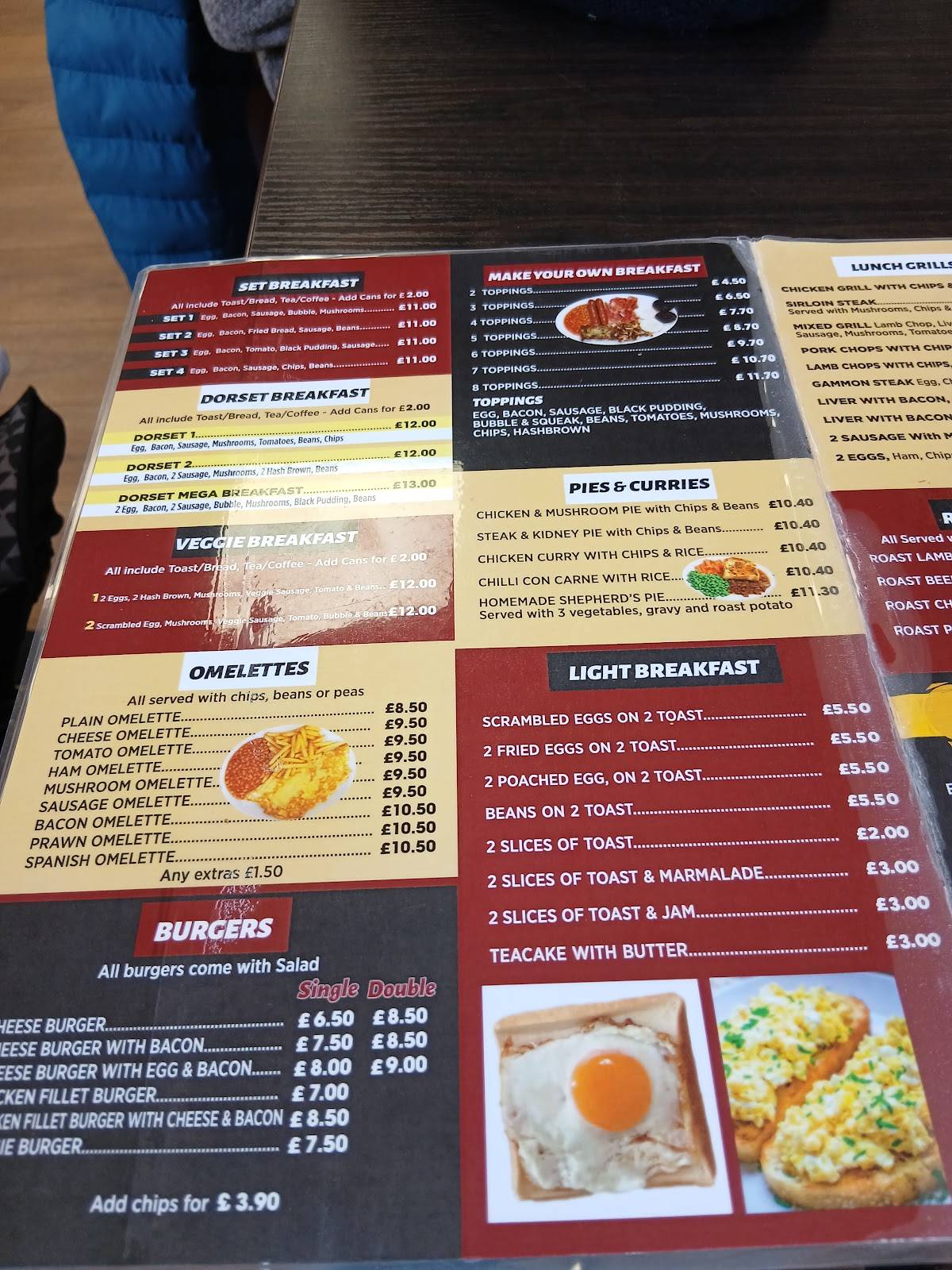 Menu at Dorset cafe & restaurant, Weymouth