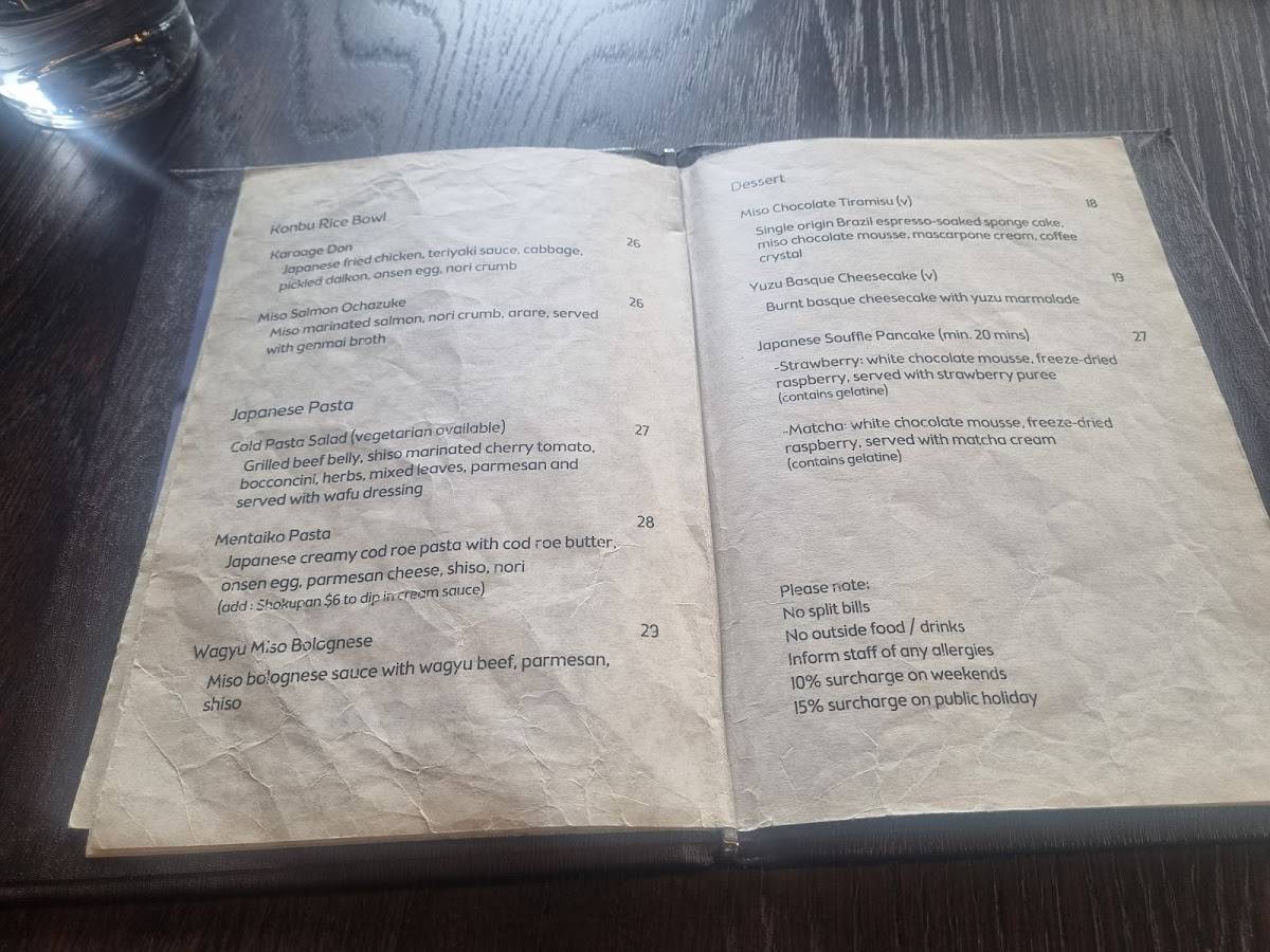 Menu at Edition Roasters cafe, Haymarket, 60 Darling Dr