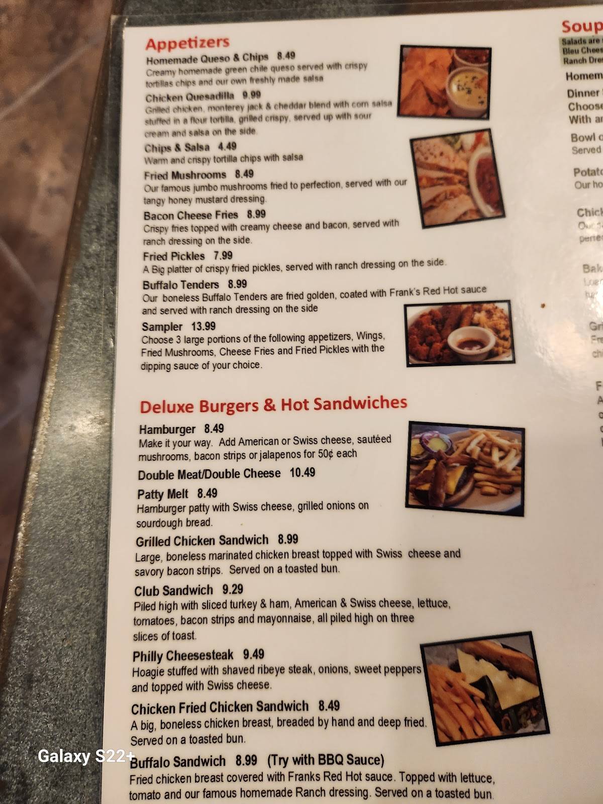 Menu at Elijah's Cafe, Jasper, 201 W Gibson St