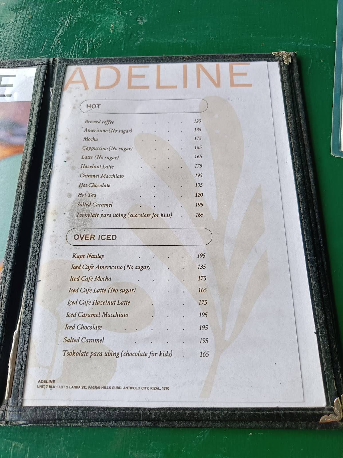 Menu at Cafe Florentine, Antipolo
