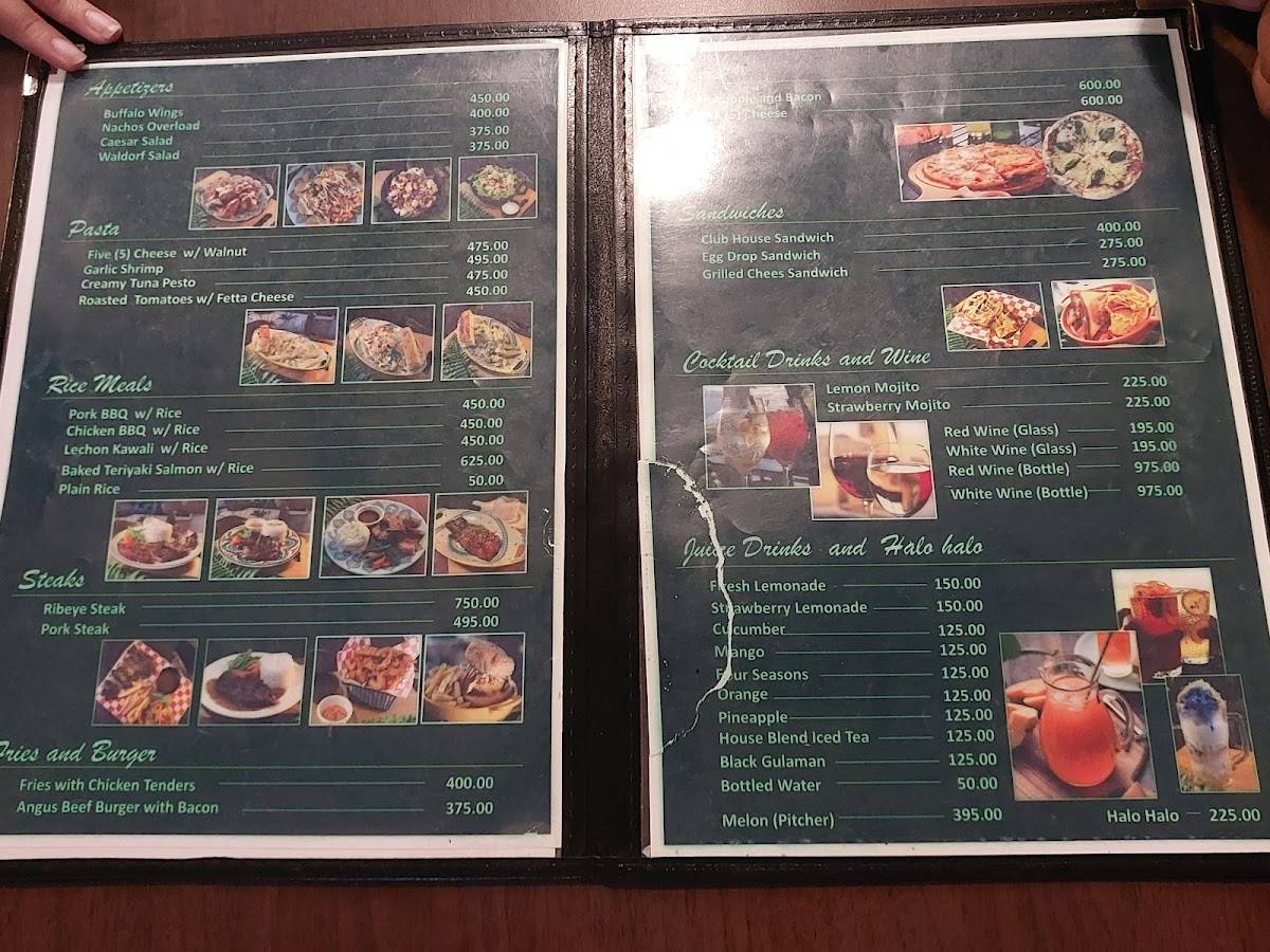 Menu at Cafe Florentine, Antipolo