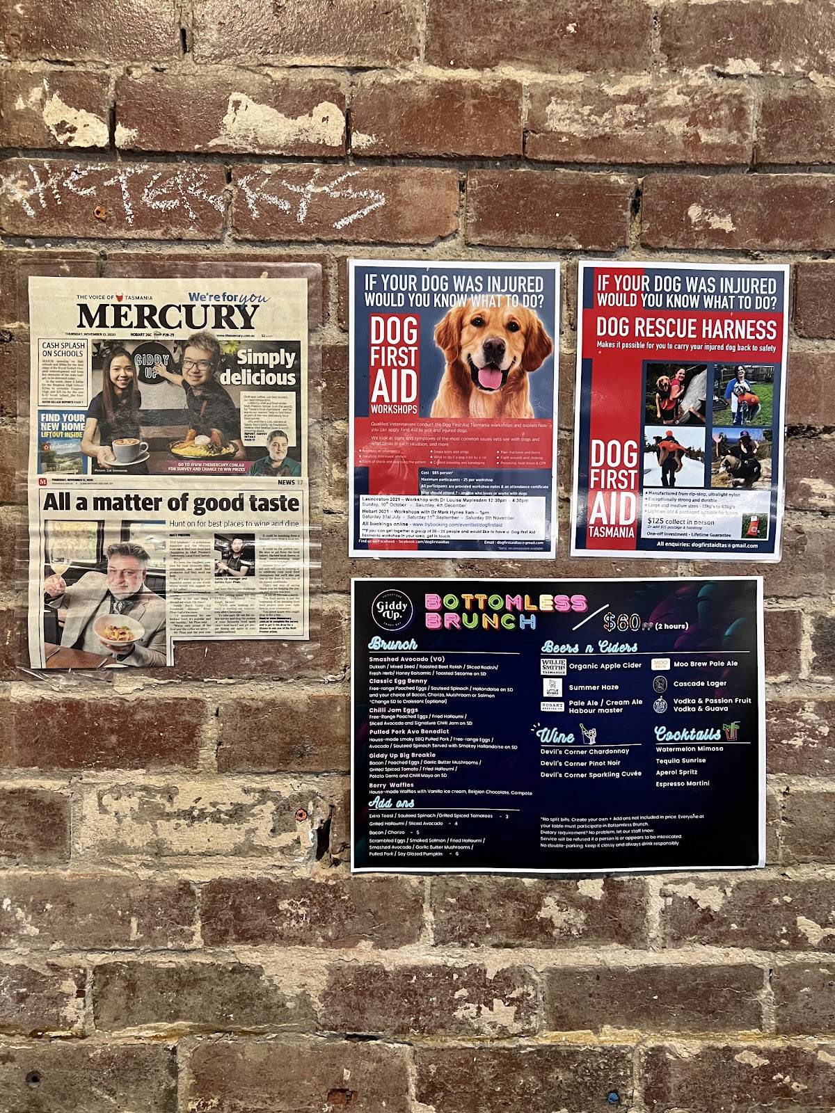 Menu at Giddy Up Foodstore cafe, Sandy Bay