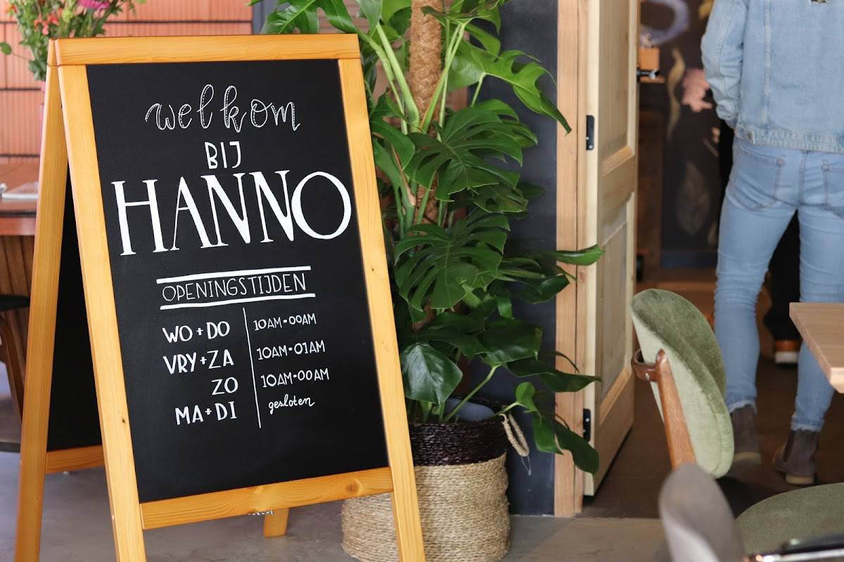 Menu at HANNO - Groots cafe, Delft