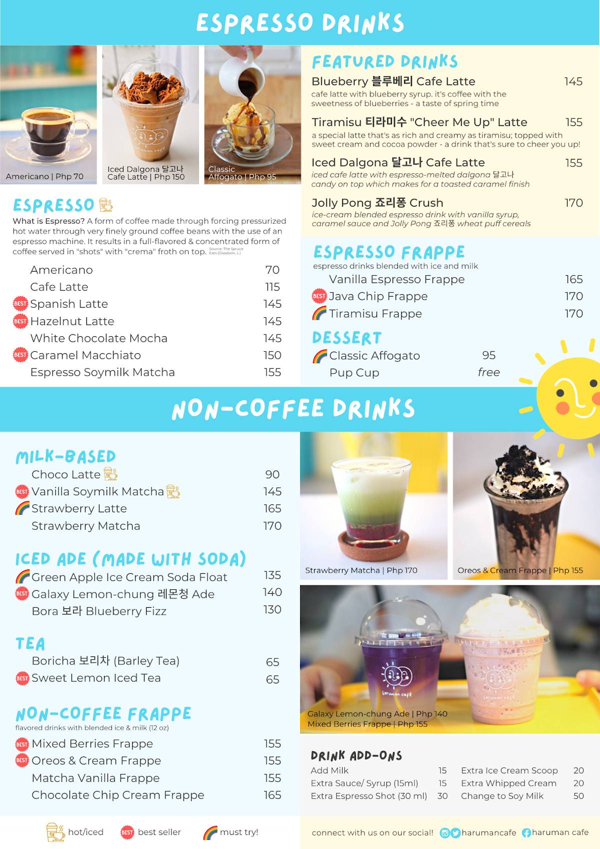 Menu at Haruman Café cafe, Taguig