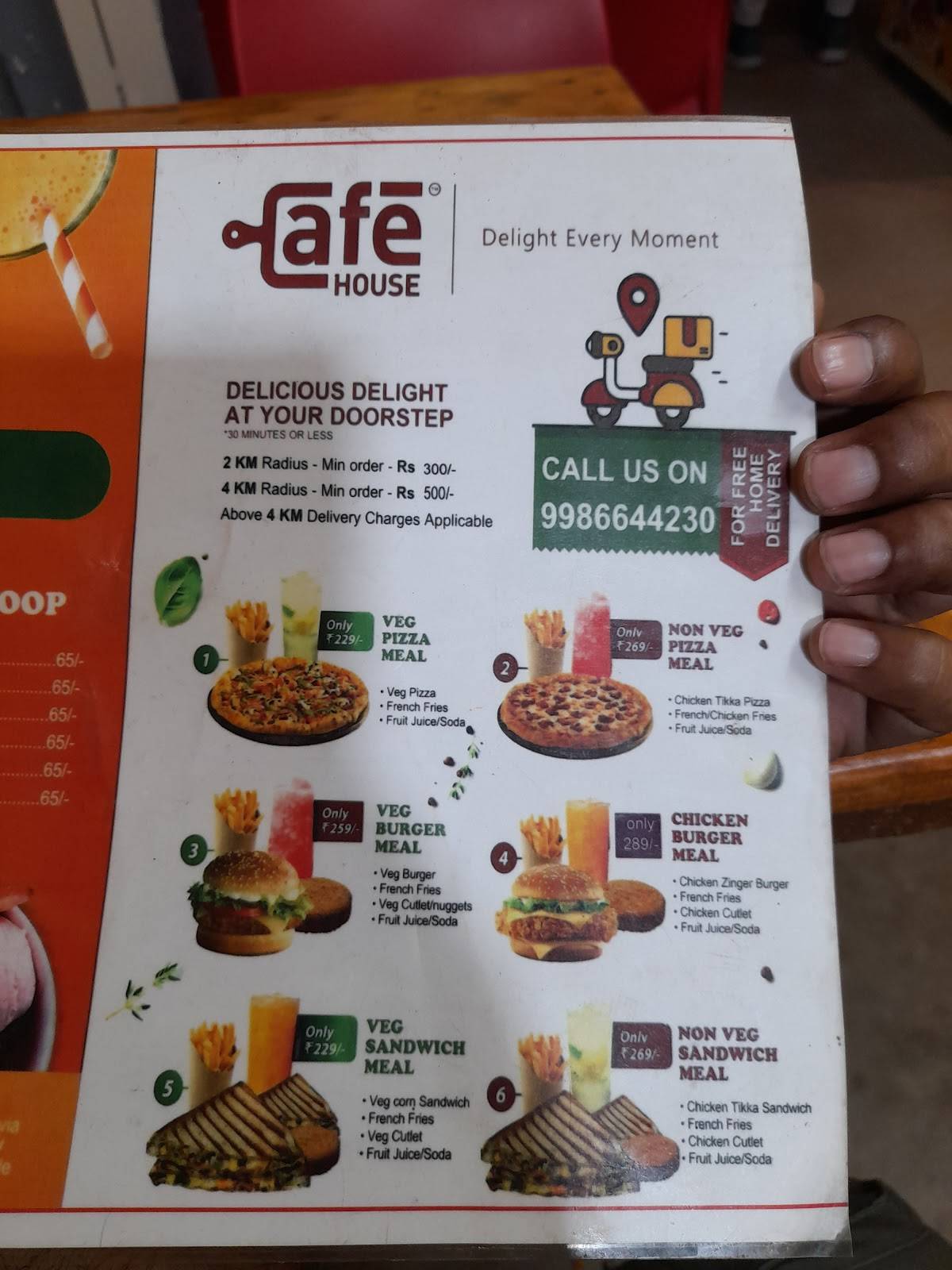 Menu at Café House, Bengaluru, 5J5F+5WJ