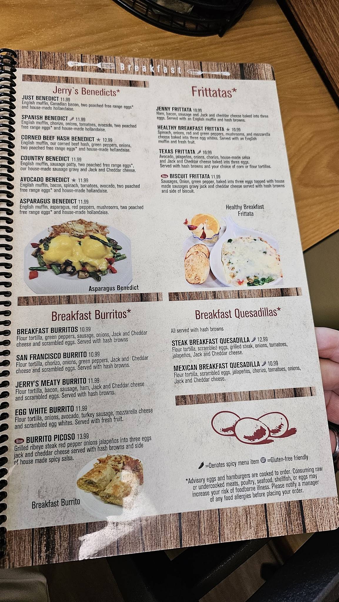 Menu at Jerry's Cafe, Beloit, 935 4th St