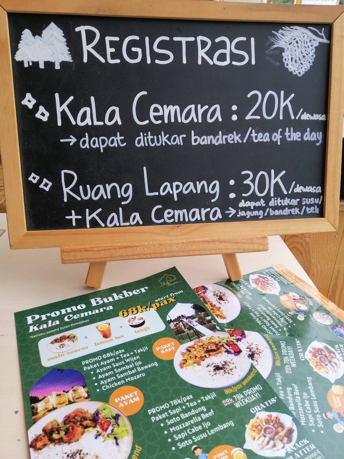 Carta del café Kala Cemara, Lembang