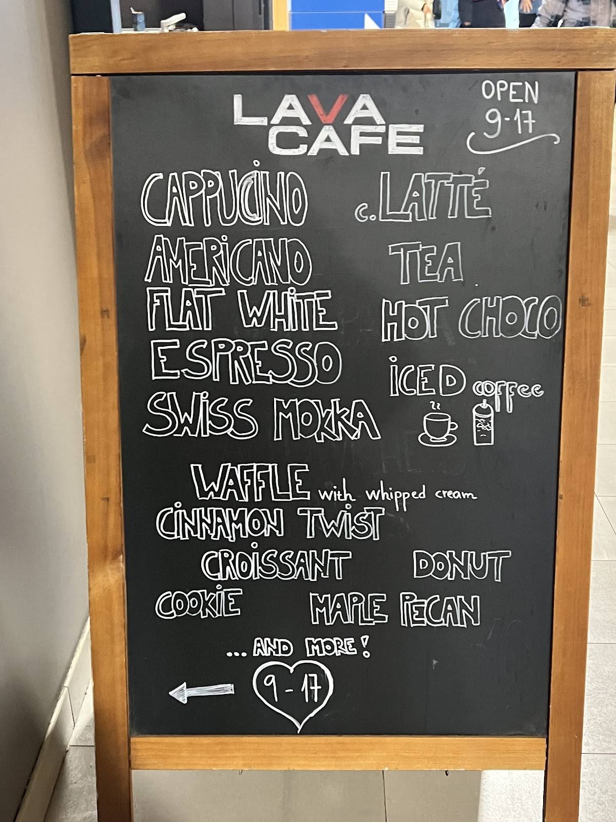Menu at Lava Bakery and Coffee, Vik