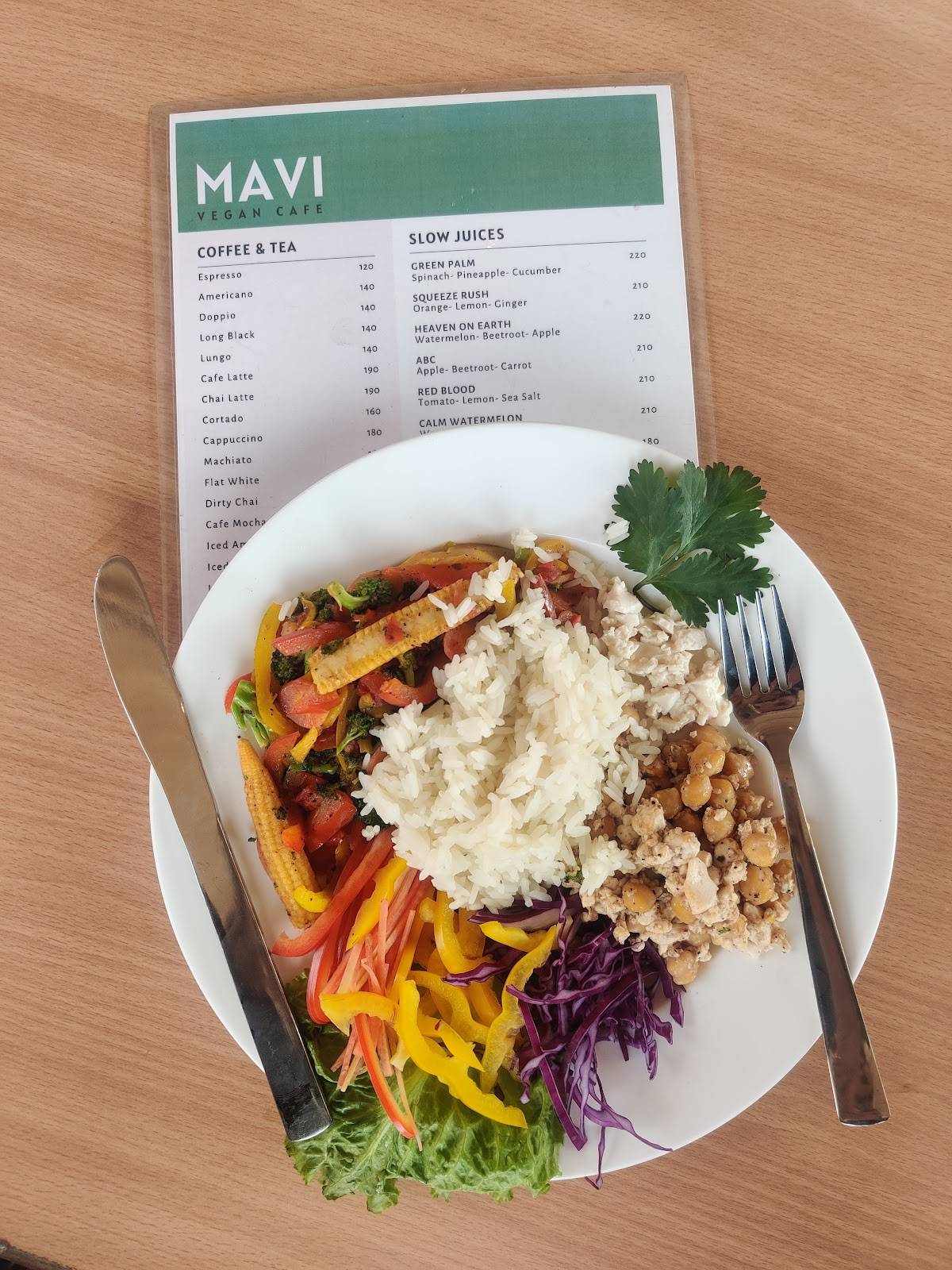 Menu at Mavi cafe, Udaipur