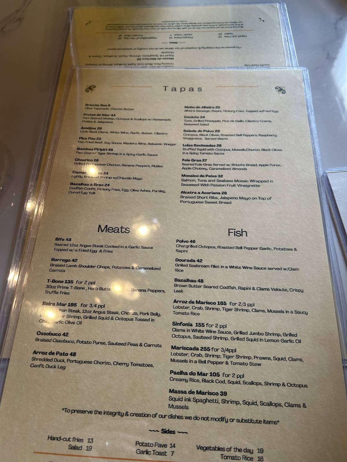 Menu at Mercado Restaurant, Toronto