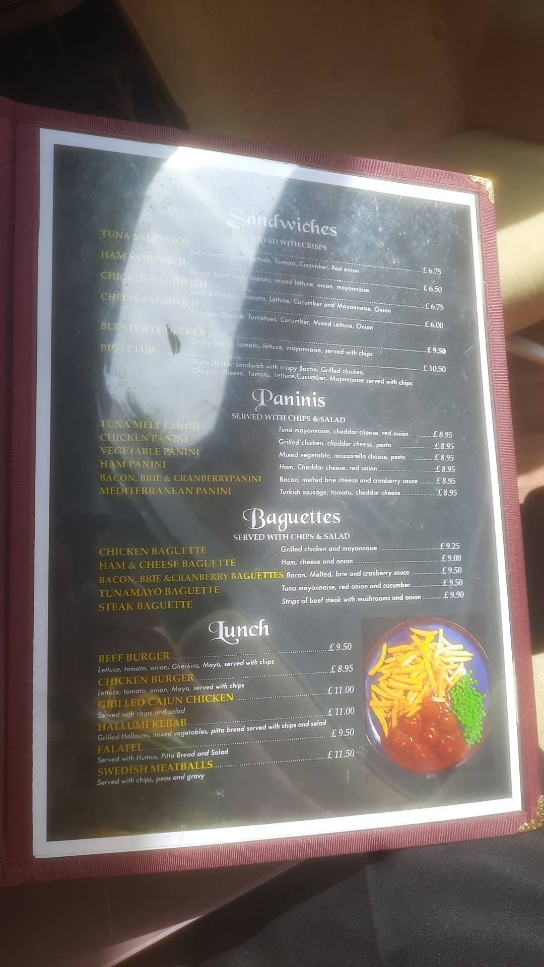 Menu at Cafe Mustard, Macclesfield