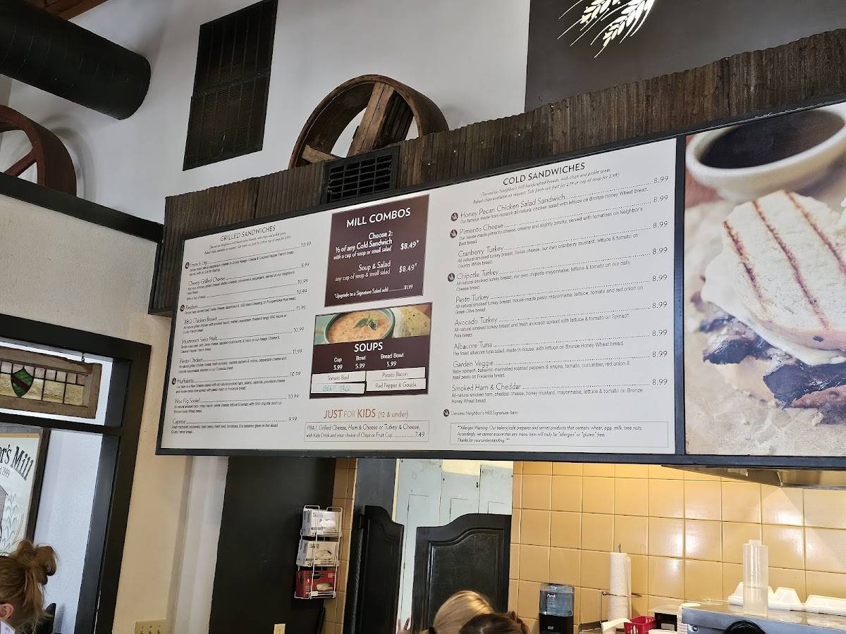 Menu at Neighbor's Mill Bakery & Cafe, Harrison, 1012 N Highway 62 65 Bus