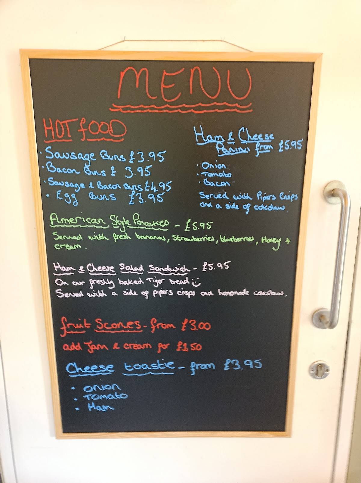 Menu at People's Park Cafe - Coffee on the Park, Grimsby