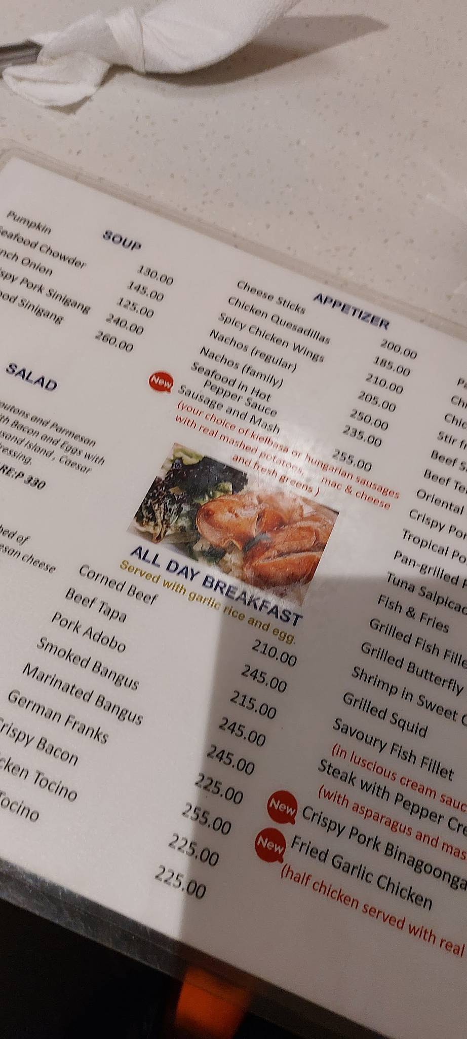 Menu at Qizia Cafe, Marikina, Katipunan Extension